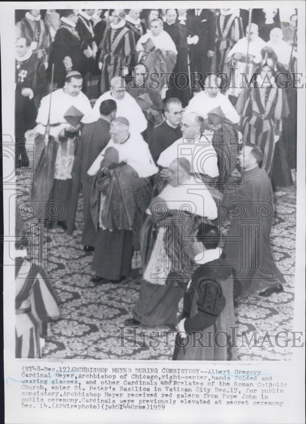 1959 Press Photo Albert Gregory Cardinal Meyer Archbishop of Chicago a ...
