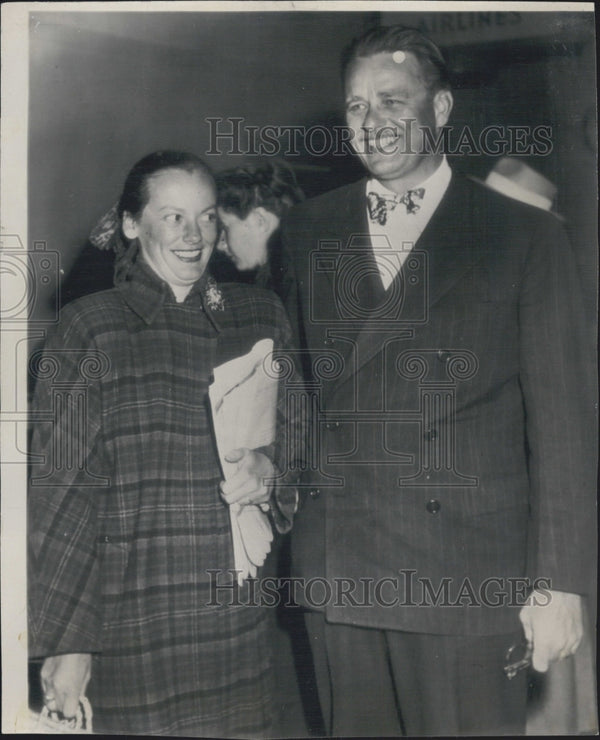 1947 Elliott Roosevelt Faye Emerson Wife - Historic Images