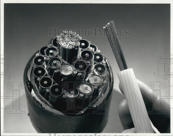 1986 Conventional Copper Cable circled, fiber - Historic Images