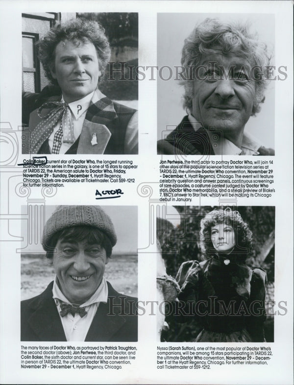 1985 Colin Baker, John Pertwee, Patrick Troughton, Sarah Sutton ...