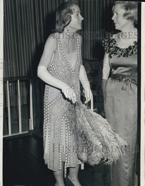 1965 Mrs Thatcher Waller modeling Lanvin designed gown - Historic Images