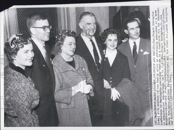 1960 Press Photo Missouri Senator Stuart Symington Announces President ...
