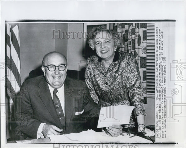 1956 Republican National Chairman Leonard Hall & Bertha Adams,GOP ...