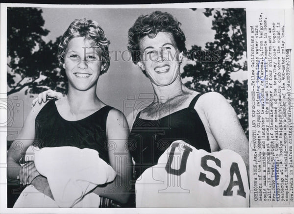 1960 Donna De Varona Mrs. June Irwin US womens Olypics mom and ...