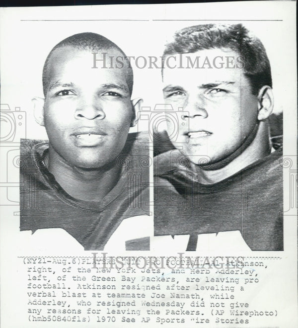 1970 Al Atkinson New York Jets & Herb Adderley Green Bay Packers ...