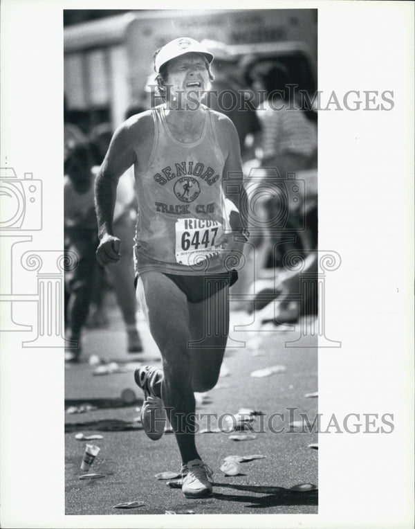 1989 Boston Marathon Runner Steve Mager Looking Pained Finishing ...