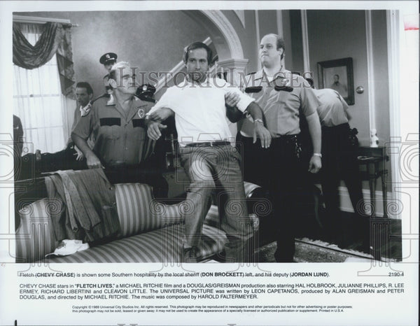 1989 Actors Chevy Chase, Don Brockett, Jordan Lund In"Fletch Lives ...