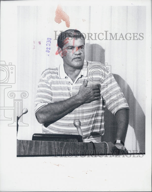 1984 Monte Clark Press Conference Detroit Lions - Historic Images