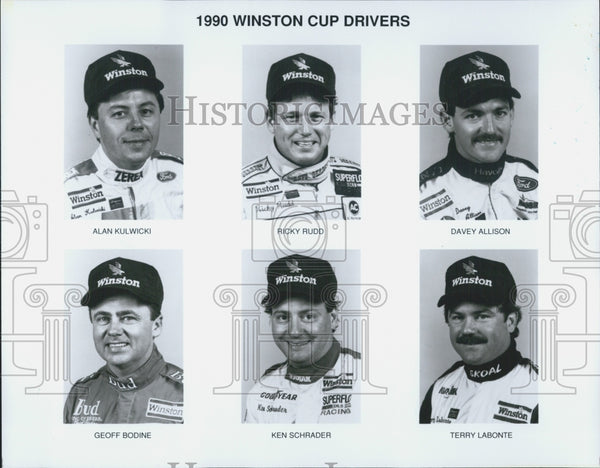 1990 NASCAR Winston Cup Drivers Alan Kulwicki, Ricky Rudd - Historic Images