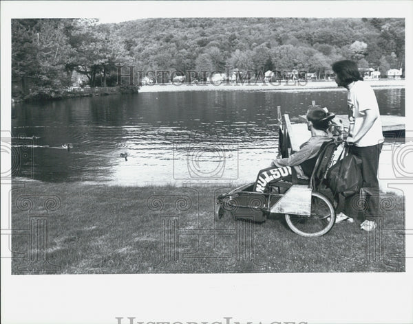 1993 Rick Hoyt with interpreter Neil Danilowicz outside home - Historic ...