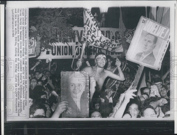 1965 Peron Supporters in Pre-Election Rally - Historic Images