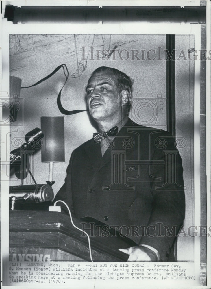 1970 Former Governor G Mennen Williams - Historic Images