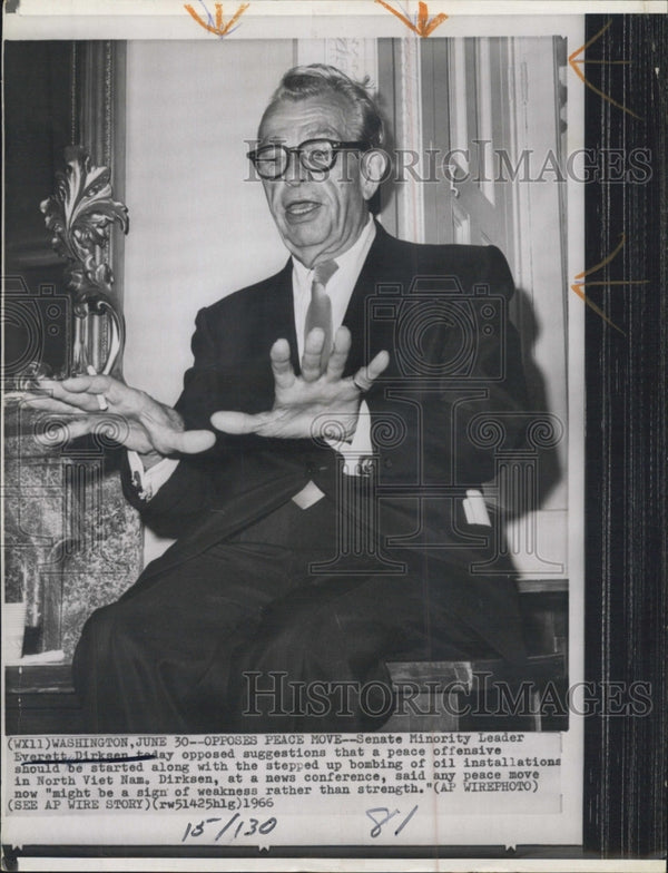 1966 Press Photo Senate Minority Leader Everett Dirksen At Press Confe ...