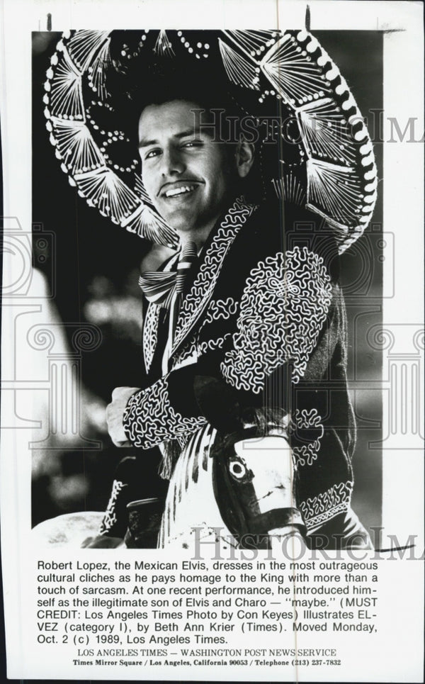 1989 Robert Lopez as the Mexican Elvis - Historic Images