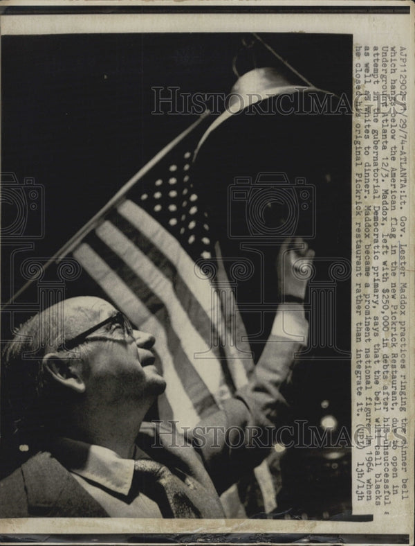 1974 Press Photo Lt. Gov. Lester Maddox Pickrick Restaurant - Historic ...