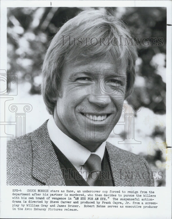 1981 Actor Chuck Norris in An Eye For An Eye - Historic Images