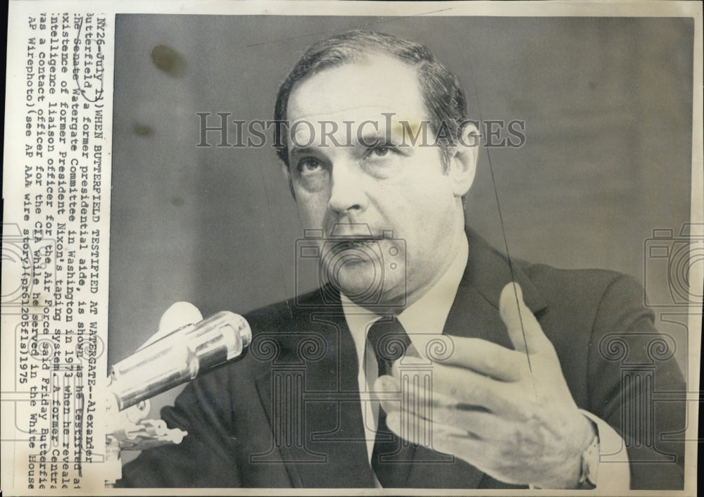 1975 Alexander Butterfield testifies at Senate Watergate Committee ...