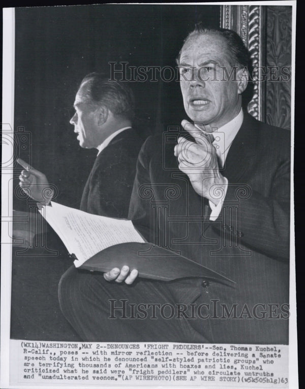 1963 California Senator Thomas Kuchel - Historic Images