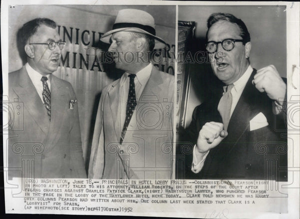 1952 Columnist Drew Pearson with Attorney Wm. Roberts Files Charges ...