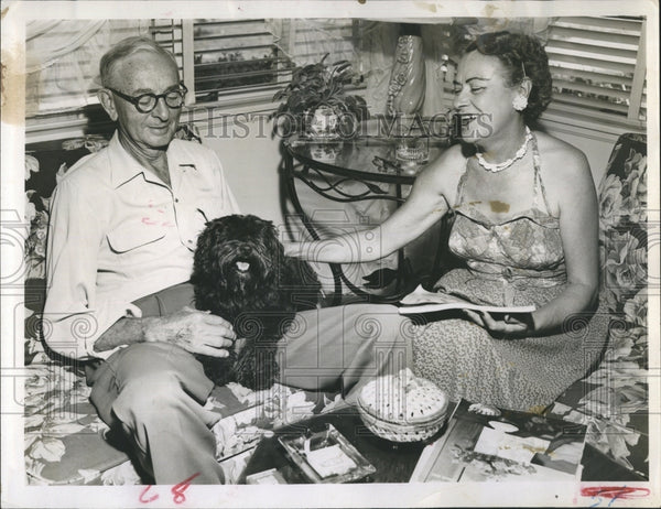 1954 Golf Champion Mr. and Mrs// William Yager and their dog ...