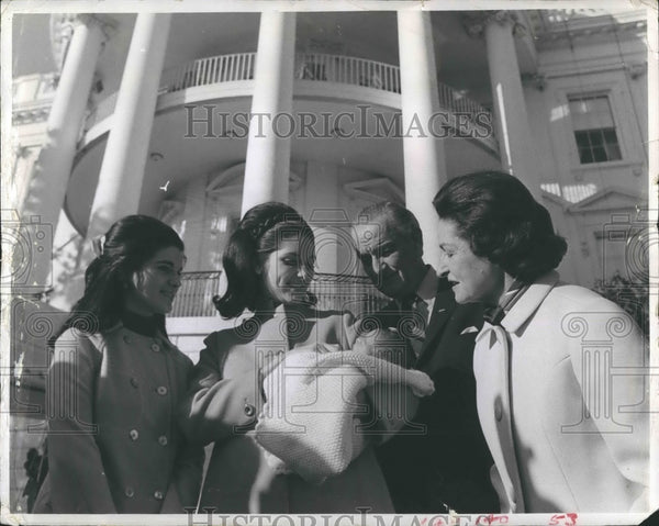 1968 Lynda Johnson Robb and Newborn Visit Family at White House ...