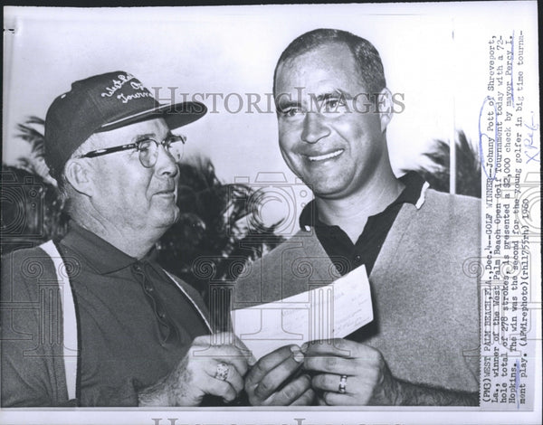 1960 Golf winner Johnny Pott with Mayor Percy I. Hopkins - Historic Images