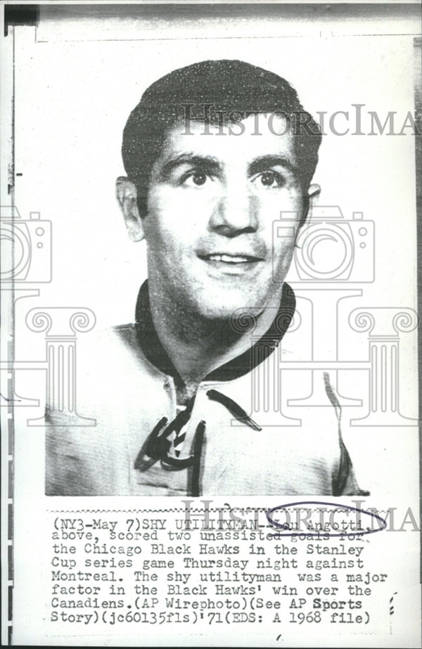 1968 Press Photo Lou Angotti Chicago Blackhawks Hockey Player Stanley ...