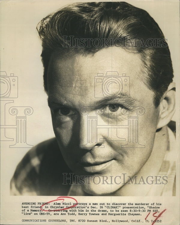 1961 Alex Nicol stars as an avenging friend in "Shadow of Memory ...