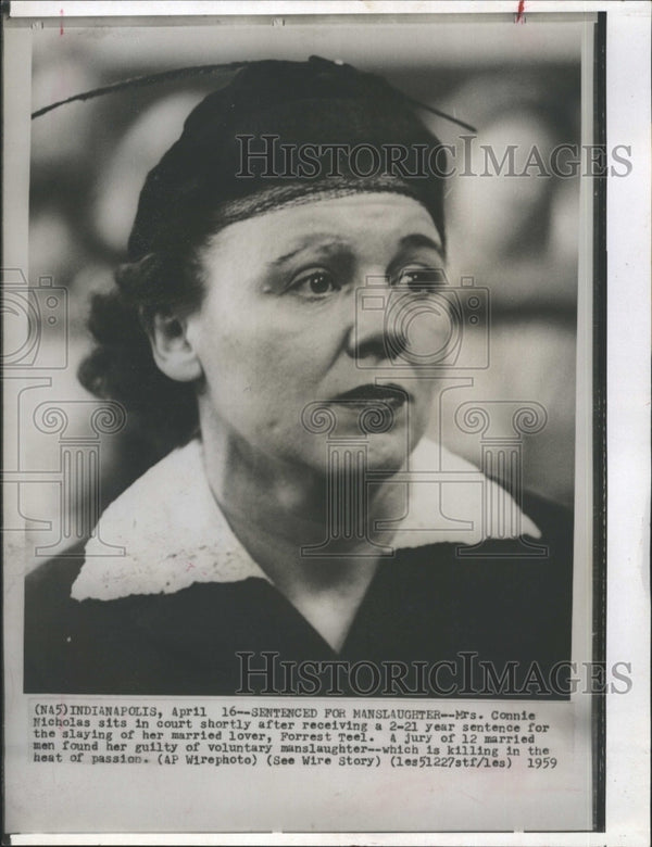 1959 Mrs. Connie Nicholas sentenced for slaying her married lover ...