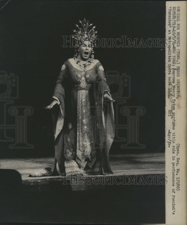 1974 Soprano Nancy Tatum performs. - Historic Images