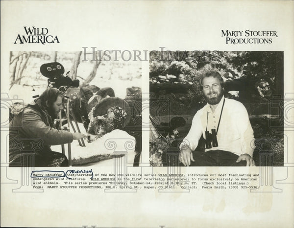 1982 Press Photo Host Marty Stouffer "Wild America" PBS Wildlife Natur ...