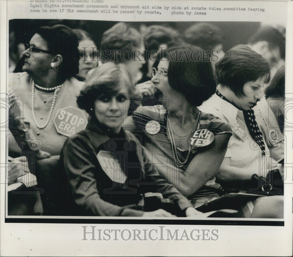 1977 Press Photo Equal Rights Amendment sits at Senate rules committee ...