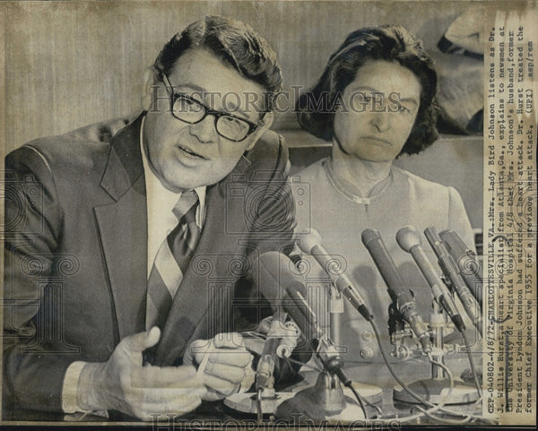 1972 Lady Bird Johnson Listens as Surgeon J Willis Hurst speaks ...