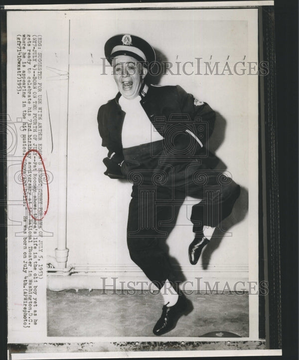 1953 Press Photo Pat Rooney, stage actor celebrate his 73rd birthday ...