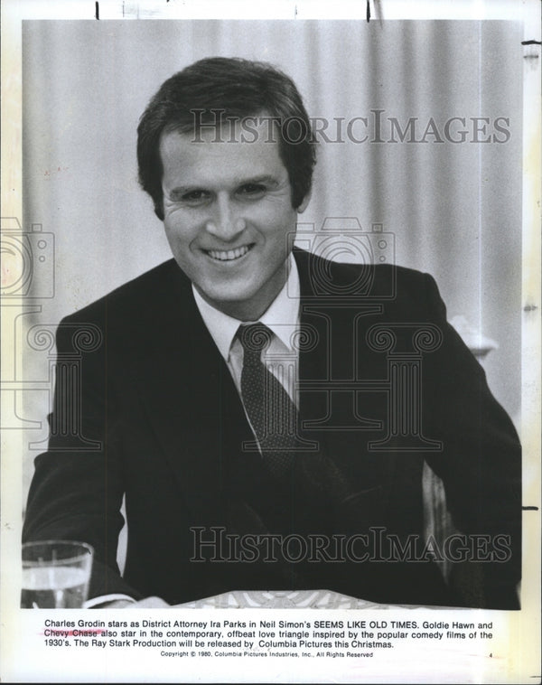 1980 Press Photo Actor Charles Grodin starts in the film, "Seems Like ...