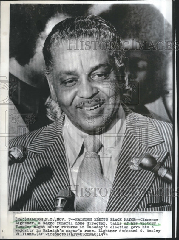 1973 Clarence Lightner, Victory on Raleigh's Mayor's Race - Historic Images