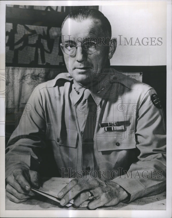 1952 Press Photo Maj Gen.Percy W. Clarkson to head Eniwetok Task Force ...
