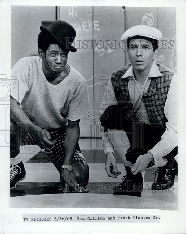 1968 Press Photo Comedian Actor Stu Gilliam and Frank Sinatra Jr ...