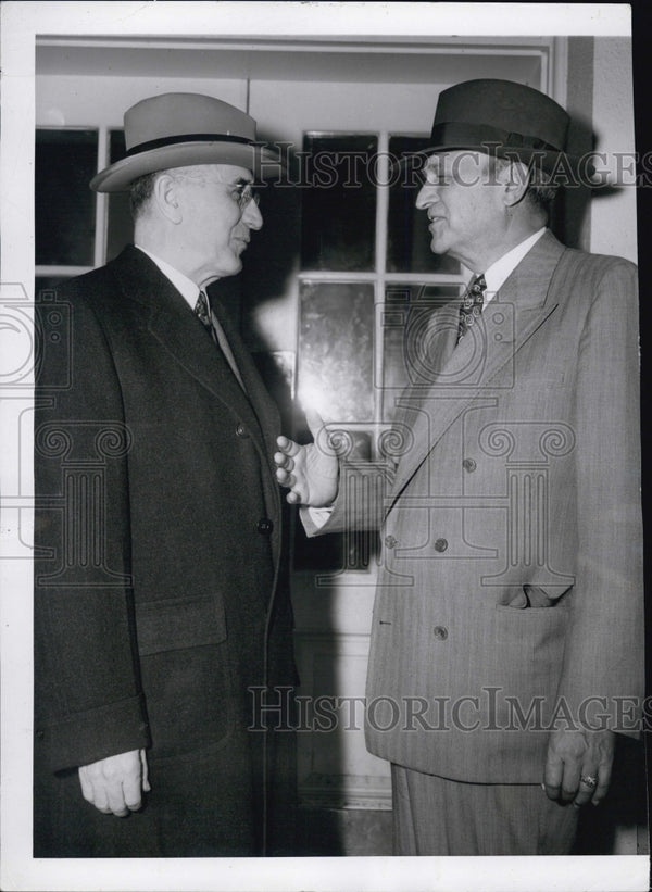 1949 Press Photo Rep John McCormack and Senate Maj leader Scott Lucas ...