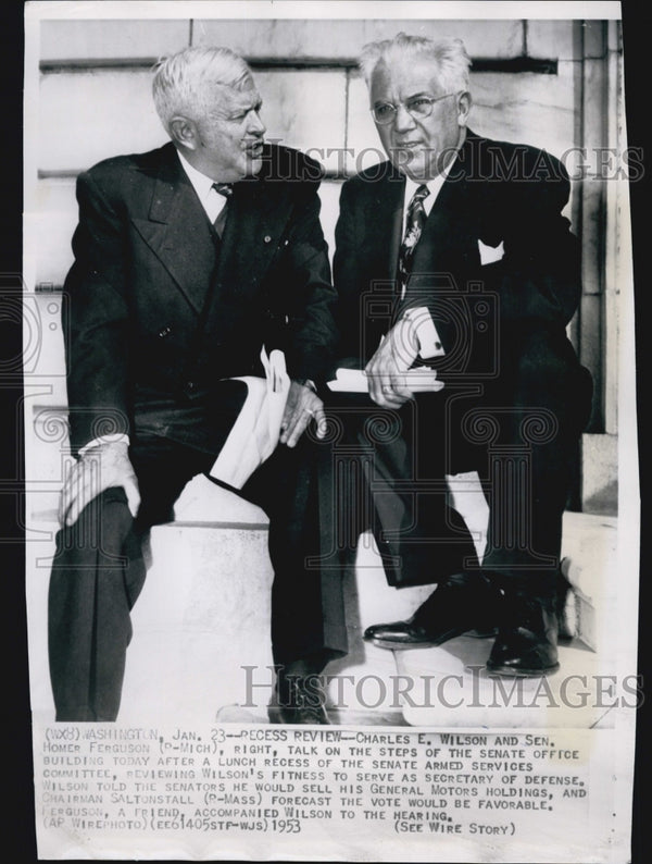 1953 Press Photo Charles E. Wilson and Sen.Homer Ferguson. - Historic ...
