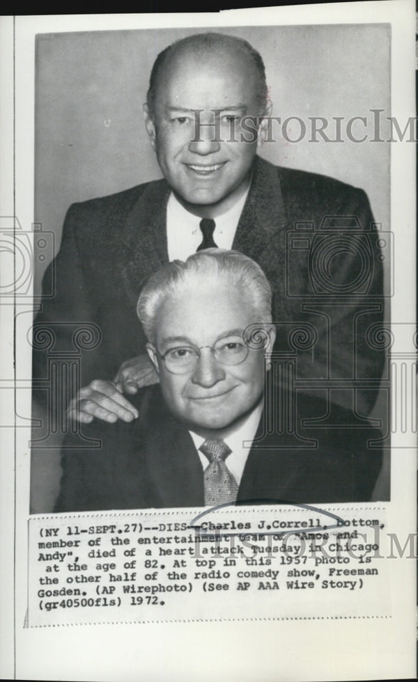 1957 Press Photo Charles Correll & Freeman Gosden as "Amos N Andy ...