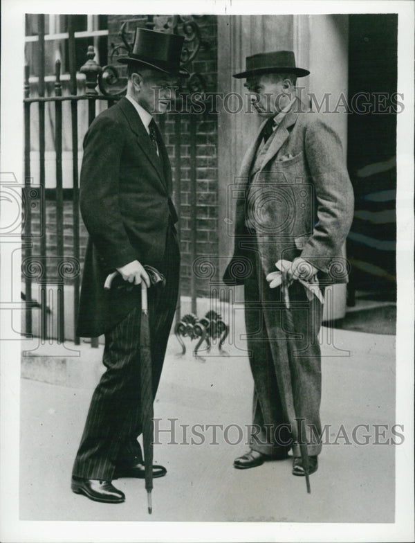 1939 Press Photo Sir Samuel Hoare & British Home Sec Sir Claude Schust ...