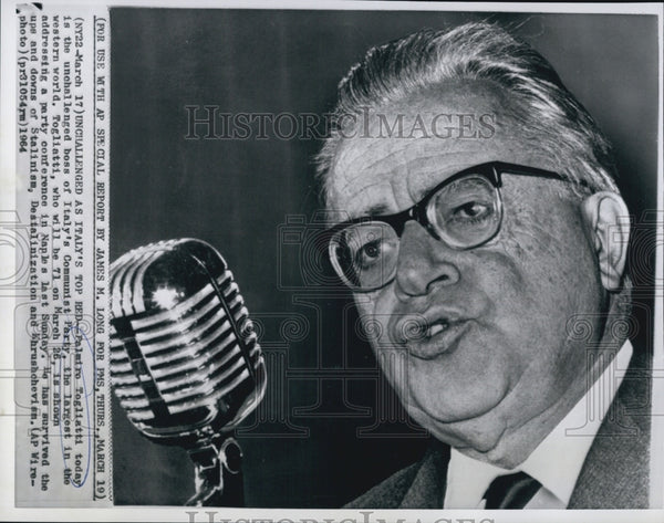 1964 Press Photo Italy's Top Red Palmiro Togliatti Addressing Party Co ...
