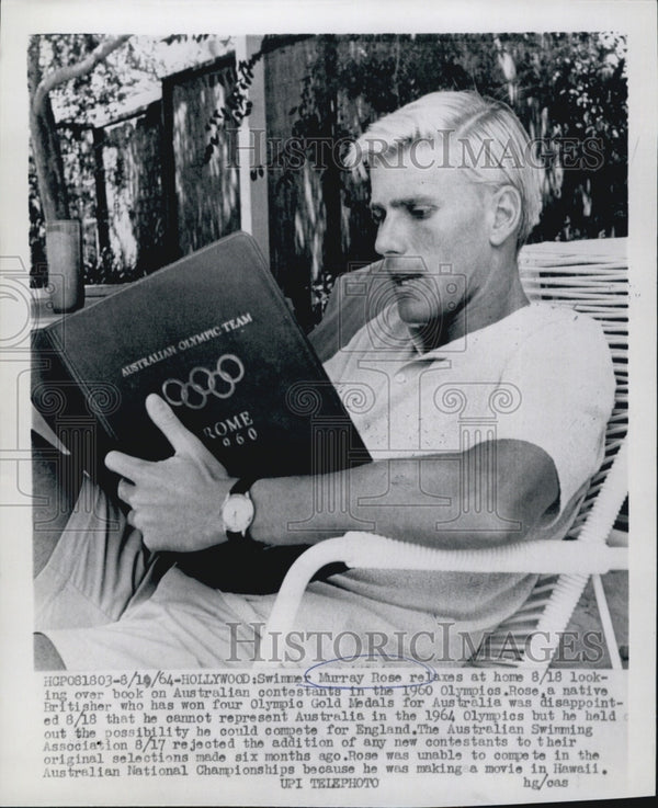1964 Press Photo Olympic swimmer Murray Rose won four medals for Austr ...