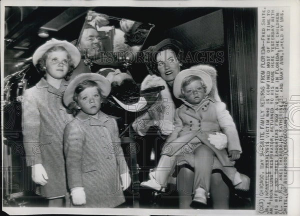 1947 Press Photo Fred Snite - Victim of Polio Living in Iron Lung; Wit ...