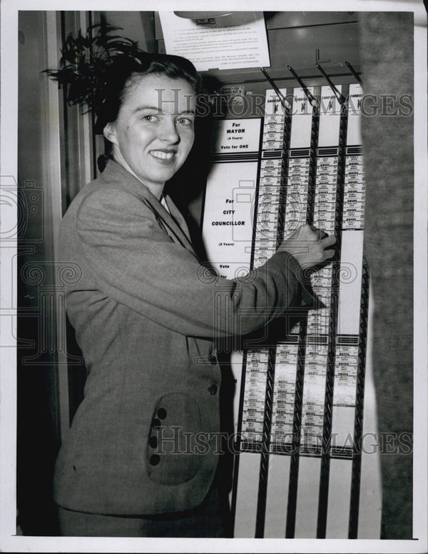 1951 Mrs. Kathleen T. Ryan Dacey, cast her ballots. - Historic Images