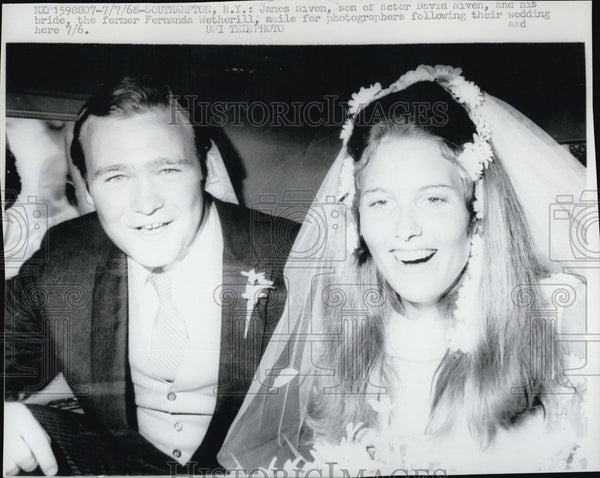 1968 Press Photo James Niven Son of David Niven & His Bride Fernanda W ...