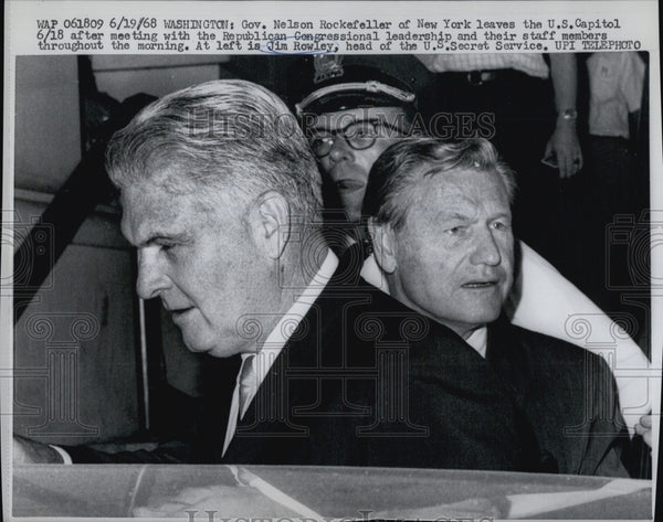 1968 Gov. Nelson Rockefeller & Jim Rowley, head of US Secret Service ...