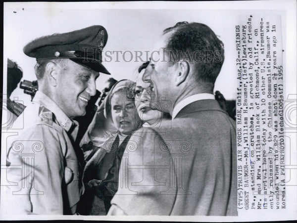 1955 William Baumer, Mr& Mrs. Black at Travis AFB - Historic Images