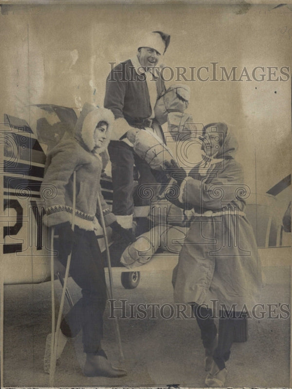 Flying Santa Edward Rowe Snow 1966 Vintage Press Photo Print - Historic ...